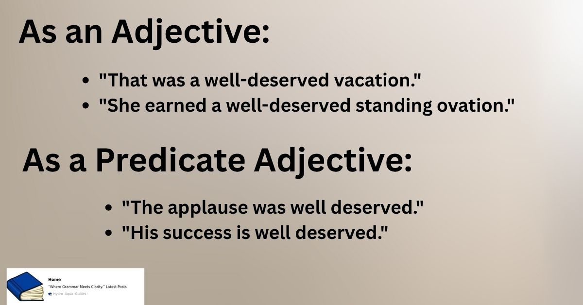 Well Deserved or Well-Deserved? - Grammer Palat